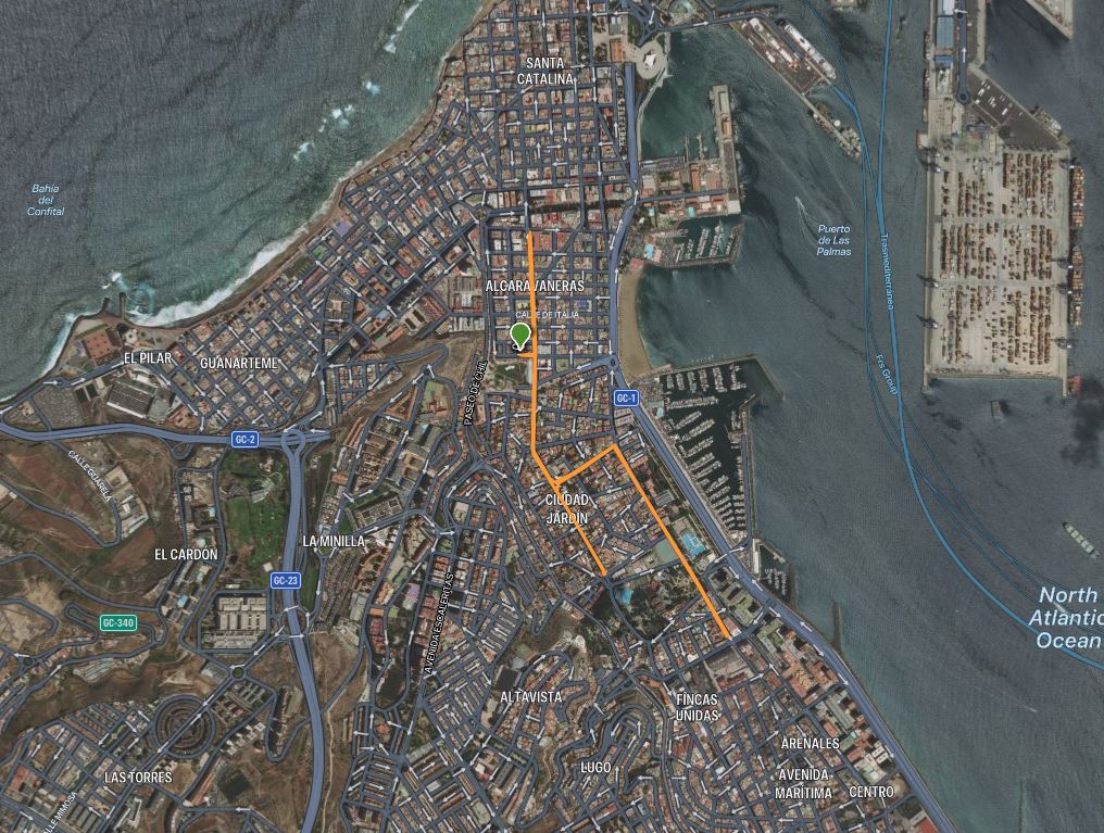 El recorrido de la carrera Ponle Freno Las Palmas de Gran Canaria 2024 ...